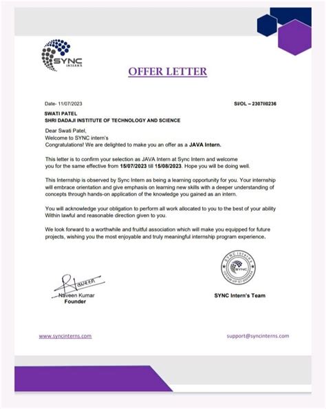 Swati Patel On Linkedin Syncinterns Intern2023 Java Opportunity