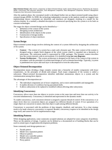 2 Notes Object Oriented Design Pdf Class Computer Programming Object Oriented