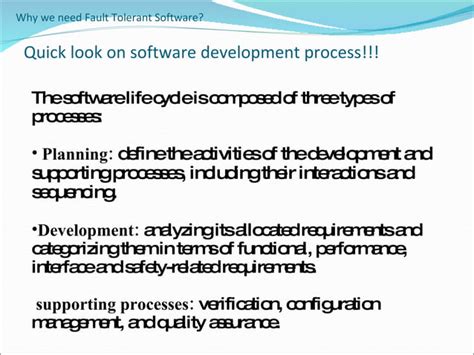 Software Fault Tolerance Ppt Operating Systems Computer Software And Applications