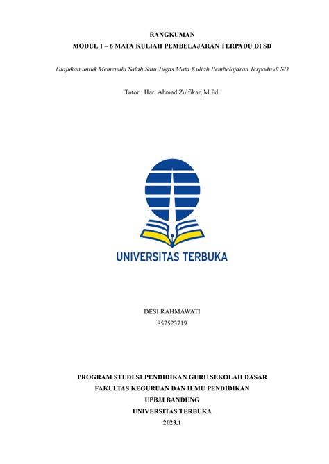 desi rahmawati rangkuman modul 5 rangkuman modul 1 6 mata kuliah