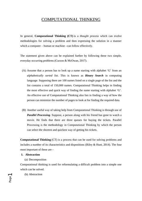 Computational Thinking Conflict And Burglary Problems