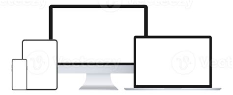 Realistic Set Of Monitor Laptop Tablet Smartphone Mockup Device Mockup For Ui Ux App And