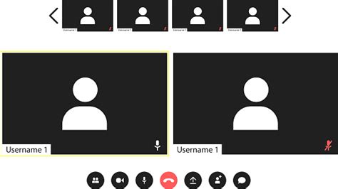 노트북 데스크톱 및 휴대폰을 위한 Ui Ux 템플릿입니다 화상 회의 및 회의 Brand Name Online Messaging Platform에 대한 스톡 벡터 아트 및