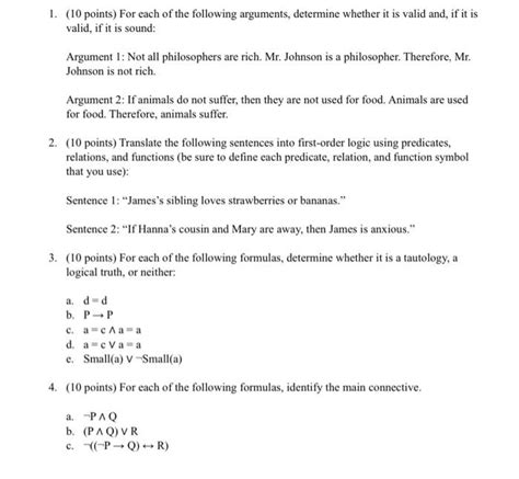 Solved 1 10 Points For Each Of The Following Arguments