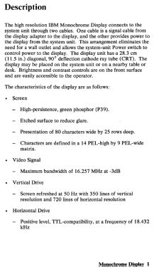 Monochrome Monitor Computer SPmodules IBM Armonk N Y Radiomuseum Org