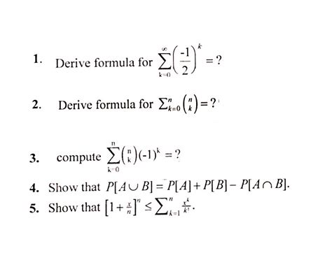 Solved 1 Derive formula for Σ 2 Derive formula for Σ Chegg com