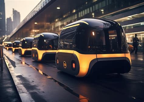 Premium Ai Image A Futuristic Concept Of A Fully Autonomous Taxi