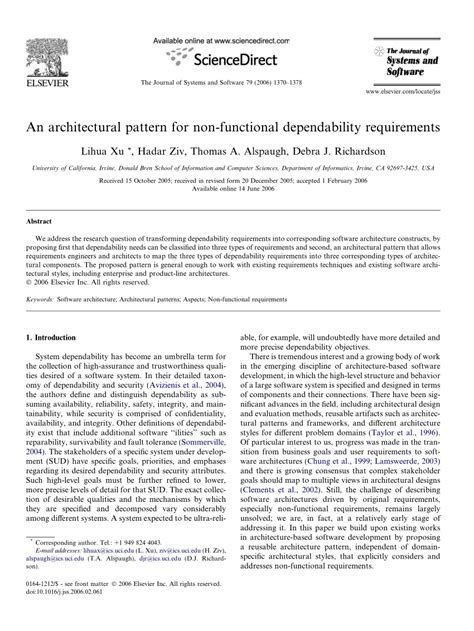 pdf an architectural pattern for non functional dependability
