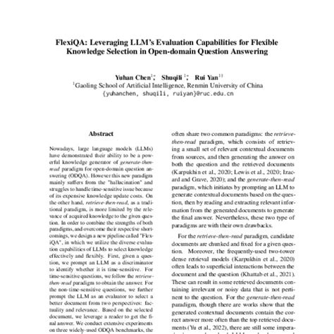 Flexiqa Leveraging Llms Evaluation Capabilities For Flexible Knowledge Selection In Open