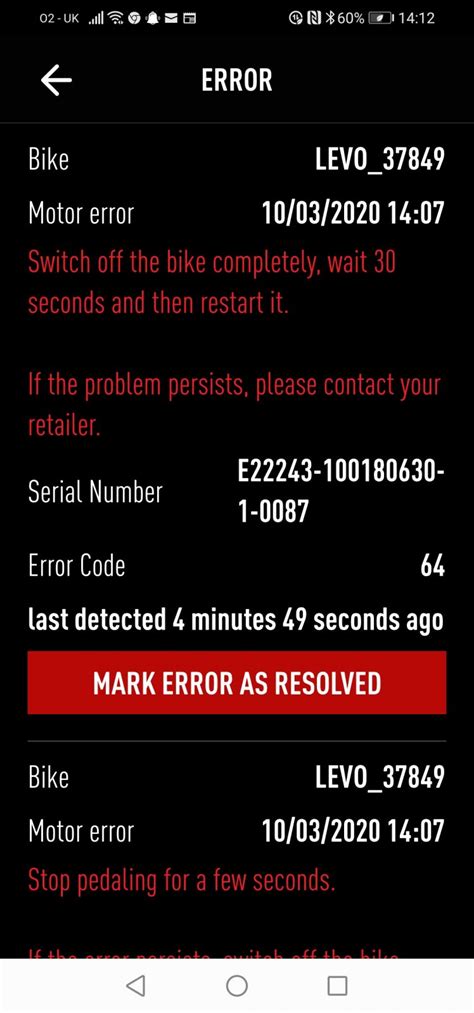 2019 Levo Expert Engine Error Code 6 And 4 EMTB Forums