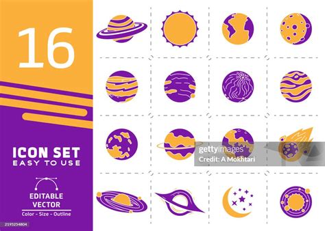 Solar System And Celestial Objects Icon Set High Res Vector Graphic Getty Images