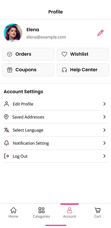 Wedo Ecommerce Mobile App Template React Native React Navigation