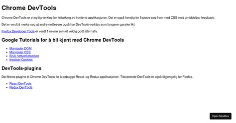 Chrome Devtools Codesandbox