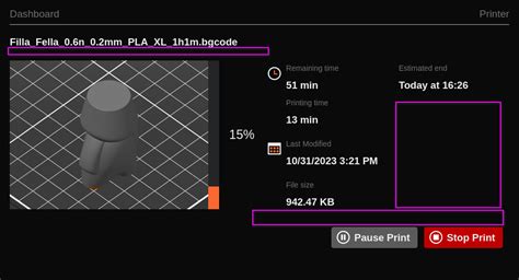 Feature Request Xl Prusa Link Show More Information From Gcode In Ui