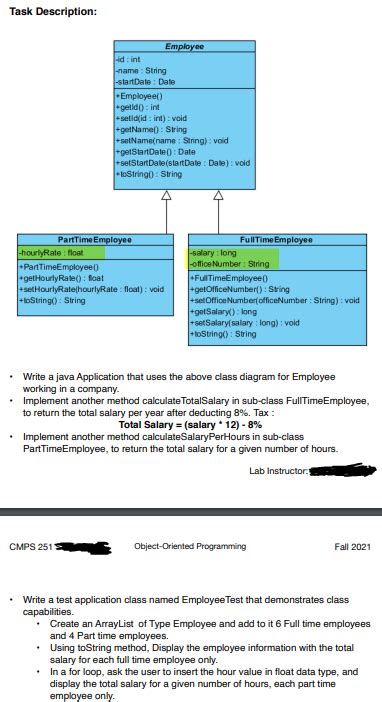 Solved Task Description Employee Idint Name String