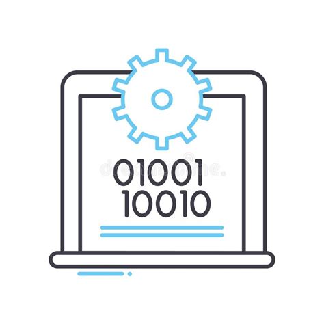 Binary Line Icon Outline Symbol Vector Illustration Concept Sign