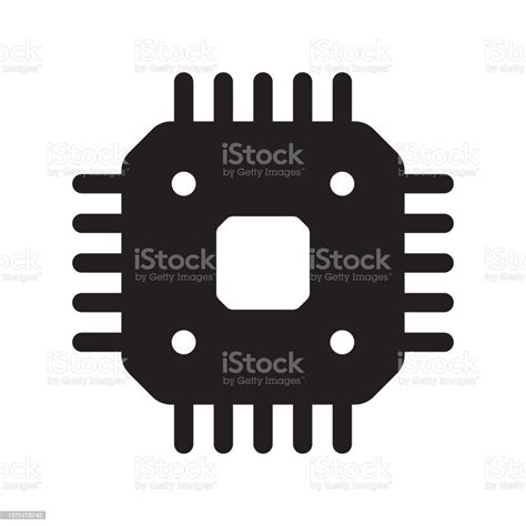 흰색 배경에 격리된 전자 칩 벡터 아이콘입니다 컴퓨터 칩 아이콘 Cpu 마이크로 프로세서 칩 아이콘 0명에 대한 스톡 벡터 아트 및 기타 이미지 Istock