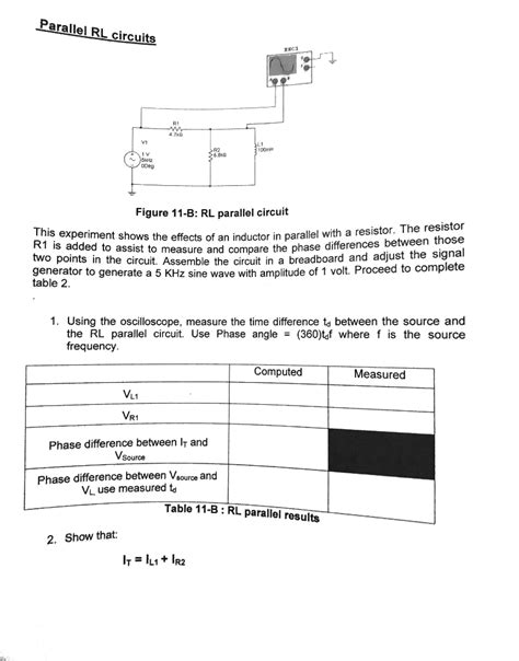 Solved Parallel RL circuits хас V SR m V SH Deg Chegg com