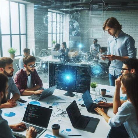 Software Developers Collaborating Premium Ai Generated Image