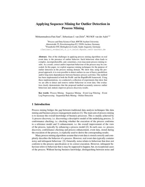 Pdf Filtering Outliers Using Sequence Mining
