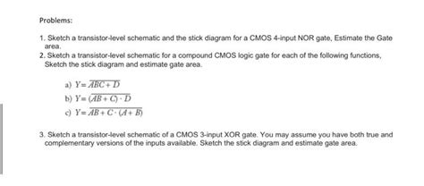 Solved Area Problems 1 Sketch A Transistor Level