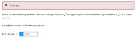 Solved Find A Bound On The Magnitude Of The Error If We Chegg