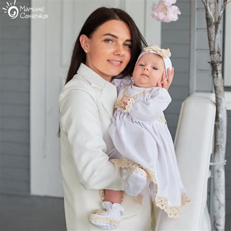 Костюм для хрещення дівчинки Бантик льон купити в інтернет магазині Мамине Сонечко