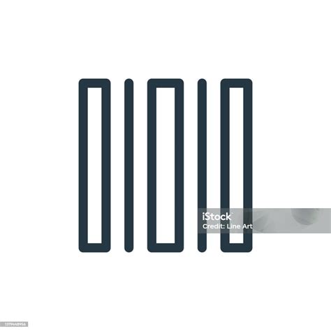 전자 상거래 라인 개념에서 바코드 아이콘 벡터입니다 바코드 편집 가능한 스트로크의 얇은 선 그림입니다 웹 및 모바일 앱 로고 인쇄 미디어에 사용할 수 있는 선형 기호 0명에