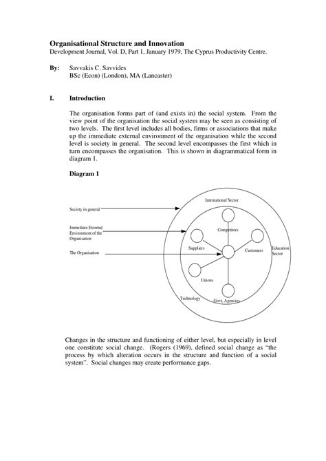 Pdf Organisational Structure And Innovation