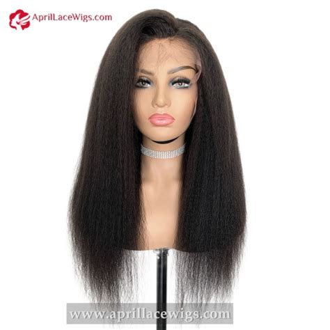 Human Hair 150 Density Italian Yaki Silk Top Glueless Lace Front Wig