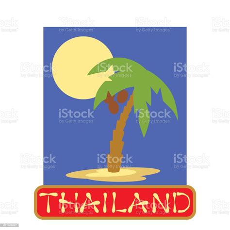 야자수와 열 대 섬입니다 태국 여행에 대 한 벡터 일러스트 아이콘입니다 0명에 대한 스톡 벡터 아트 및 기타 이미지 0명 경관 관광 Istock