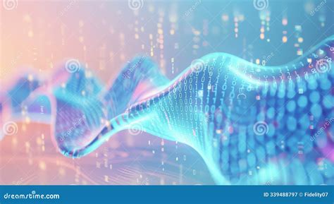 Digital Stream Is Flowing And Carrying Binary Code Visualizing The