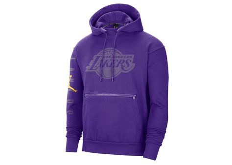 Jordan Nba Los Angeles Lakers Courtside Fleece Pullover Hoodie Purple