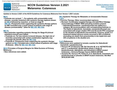 Cutaneous Melanoma Nccn 2021 Pdf Skin And Dermatology Diseases And Conditions