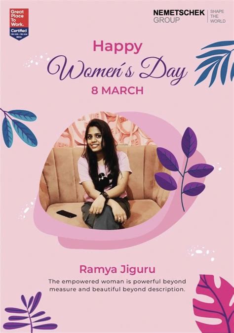 Iwd2024 Womensday Nemetschekgroup Nemetschekindia Ramya Keerthi Jiguru