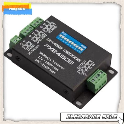 PX24506 Led Controller Led Decoder DMX 512 Decoder Driver 9A DMX 512 Amplifier 12V 24V RGB LED