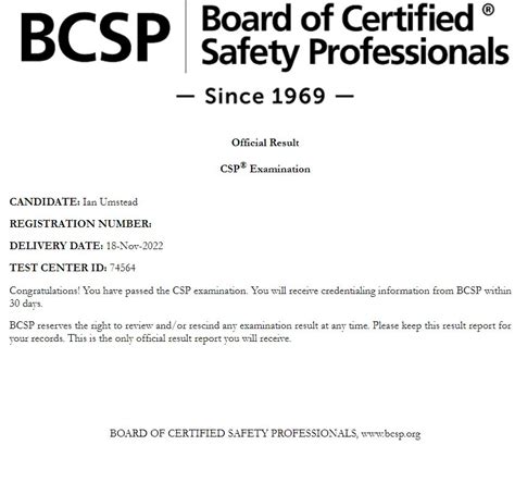Csp Bcsp Certifiedsafetyprofessional Safetyprofessional Safety Ian Umstead Ms Csp Chst