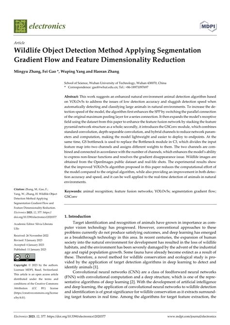 Pdf Wildlife Object Detection Method Applying Segmentation Gradient Flow And Feature
