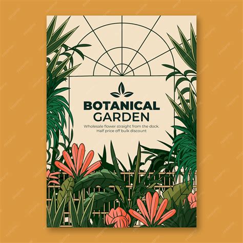 Шаблон плаката ботанического сада | Бесплатно векторы