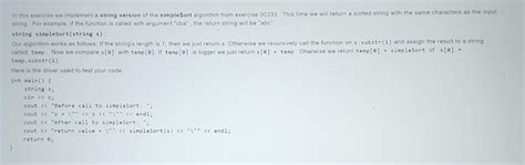 Solved In This Exercise We Implement A String Version Of The