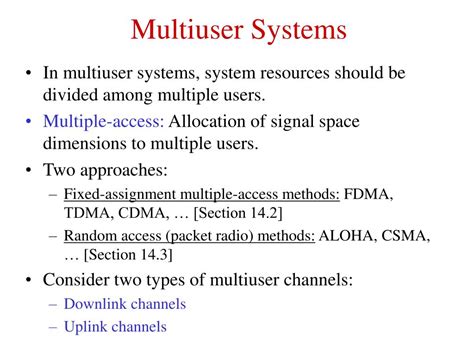 Ppt Multiuser Systems Ch 14 Eee 534 Wireless Communications Spring 2011 Bilkent University
