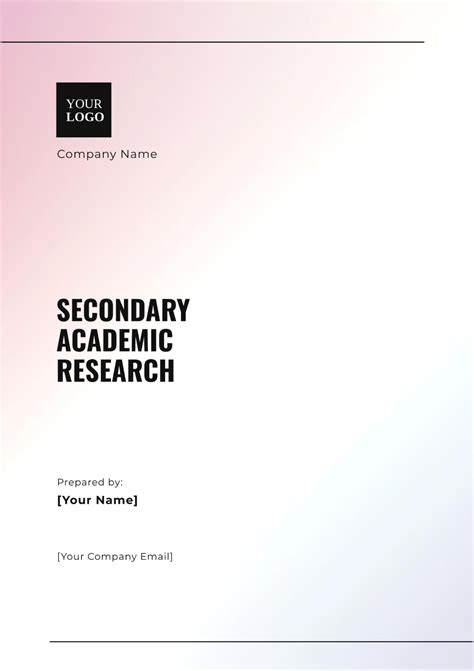 Free Secondary Academic Research Template To Edit Online