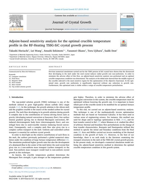 Adjoint Based Sensitivity Analysis For The Optimal Crucible Temperature Profile In The Rf