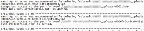Access To The Path Is Is Denied Appears In Vault Avfs Logs