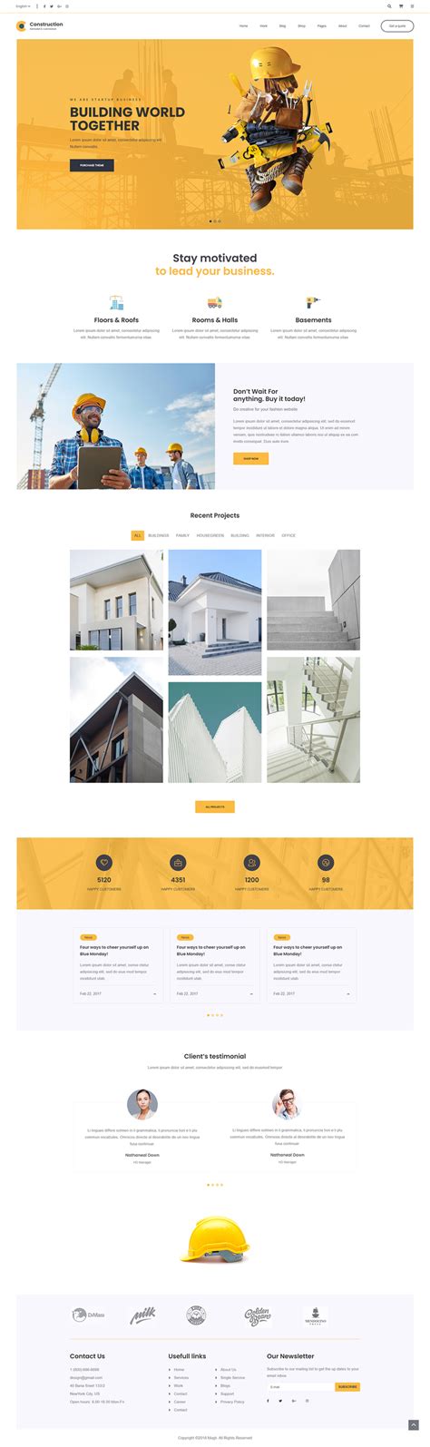 Construction Website Html Css Bootstrap Javascript Freelancer