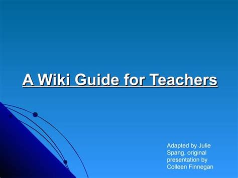Using Wikis In The Classroom Ppt