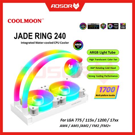 Jual Coolmoon Cpu Water Cooling Argb 120 240 Radiator Fan Cooler Sync Argb 5v Shopee Indonesia