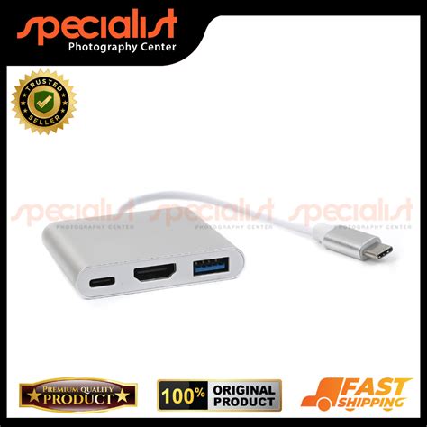 Jual USB C Hub Multi 3 Port Converter USB HDMI Connector Adapter Shopee Indonesia