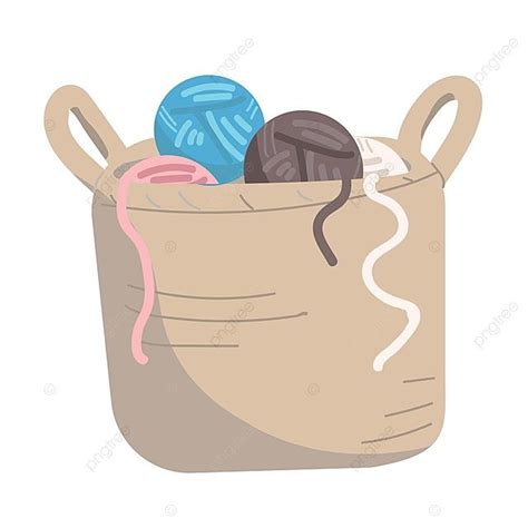 Semiflat Vector Object Of A Thread Bucket With Balls Vector Work Classroom Artist Png And