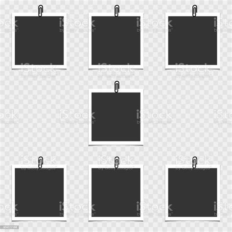 회색 배경에 핀 사진 프레임의 컬렉션입니다 벡터 템플릿 빈 검은색에 대한 스톡 벡터 아트 및 기타 이미지 검은색 고풍스런 공란 Istock